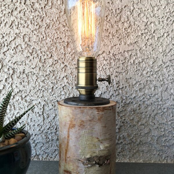 Birch Table Lamp - Etsy