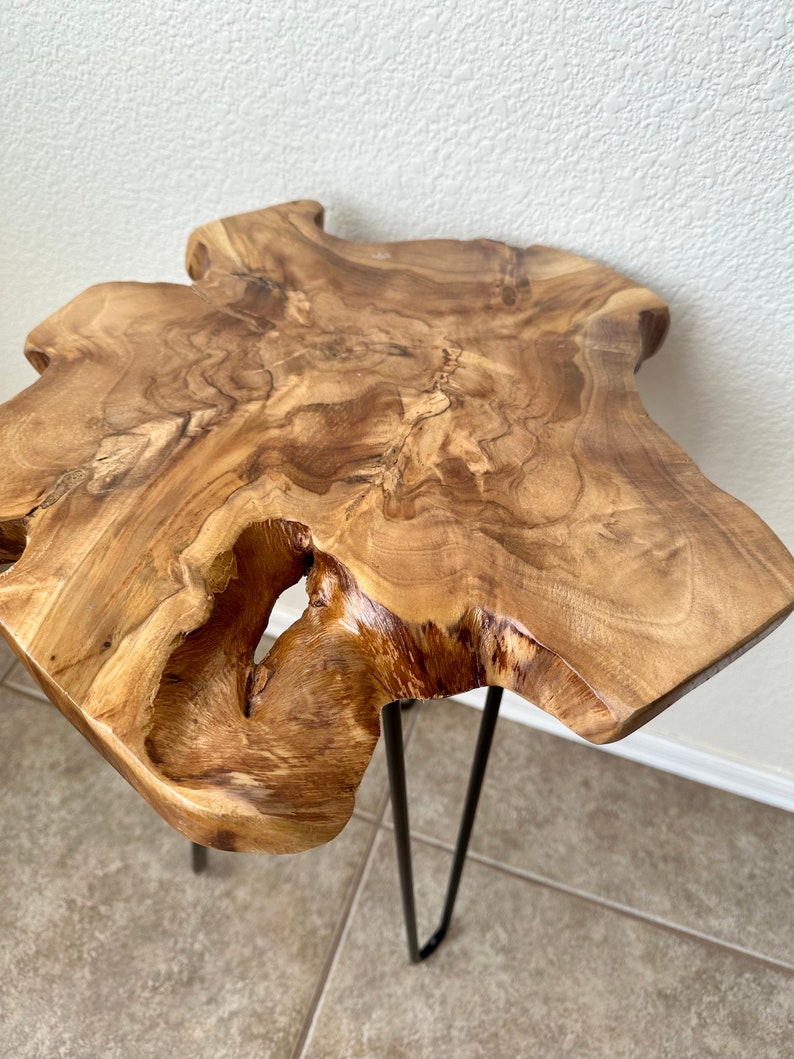 Live-edge Teak Root Wood Slab Table End Table Coffee Table Nightstand ...