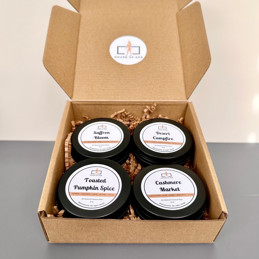 4-pack Mini Candle Sampler Set 2oz Tin Candles Coconut Wax Candles Pick ...