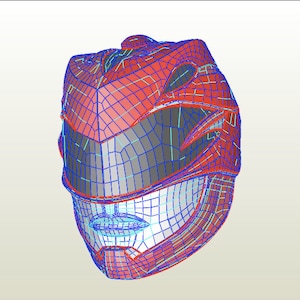 Power Rangers 2017 Red Ranger Helmet Pepakura Foam File - Etsy