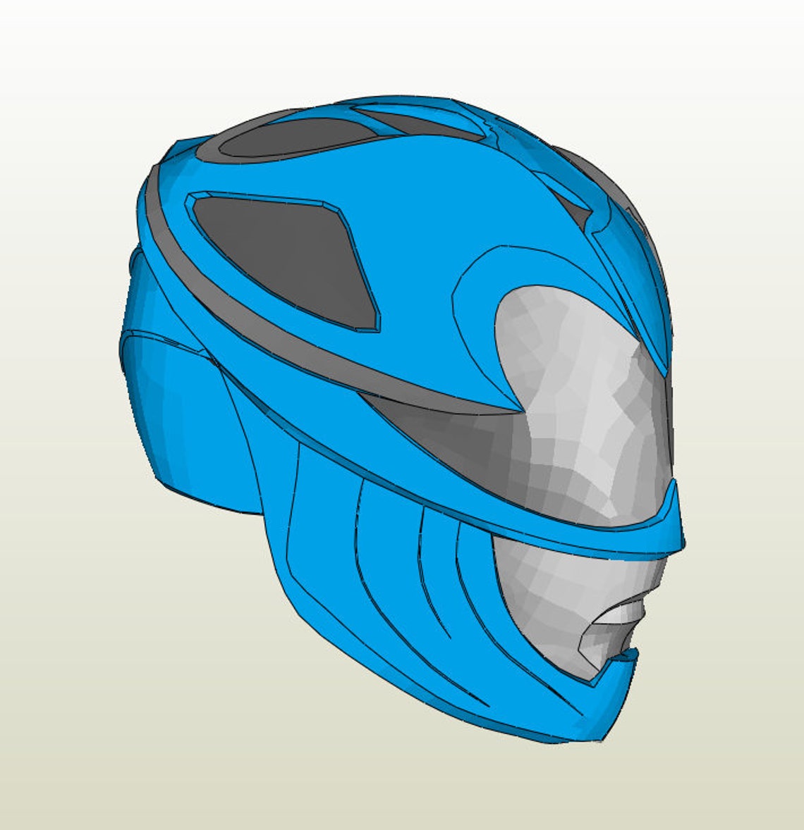 Power Rangers 2017 Blue Ranger Helmet Pepakura Foam File - Etsy