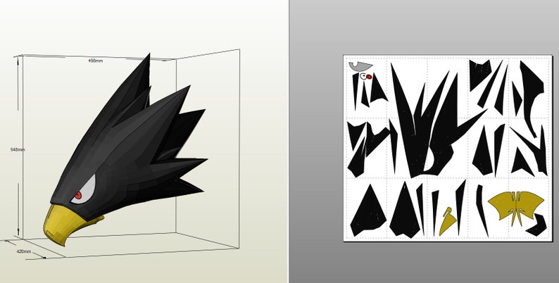 Tokoyami Helmet Foam Pepakura - Etsy