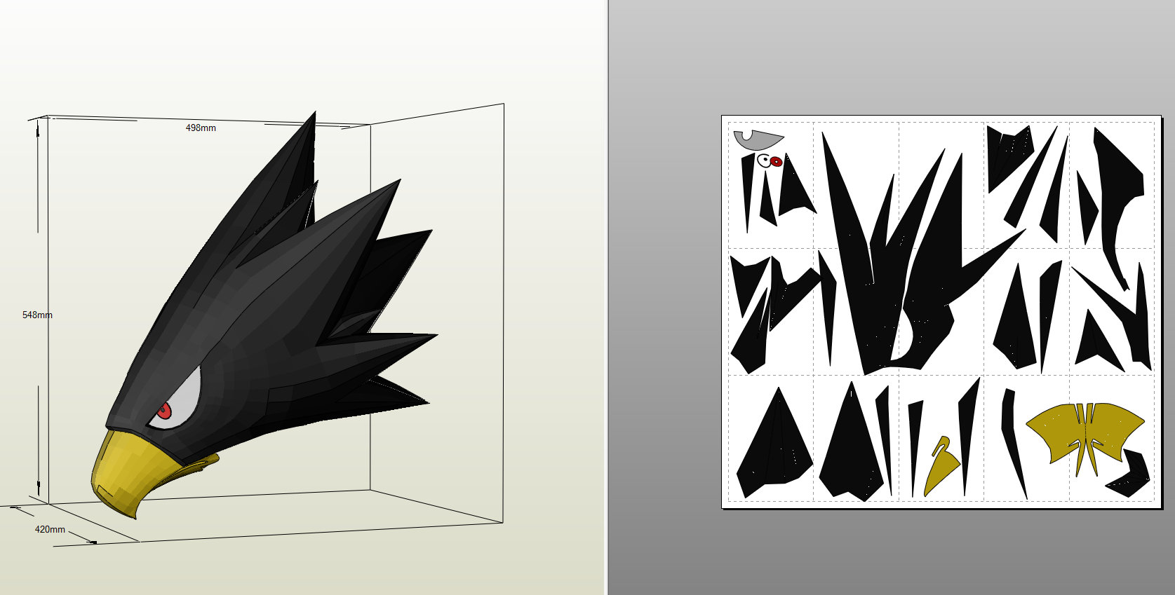 Tokoyami Helmet Foam Pepakura - Etsy