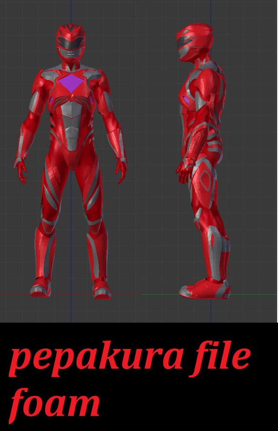 Power Rangers 2017 3d Model Red Ranger Full Suit Pepakura Foam - Etsy