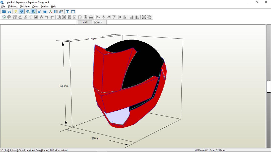 Lupin Ranger Red Helmet 3D - Etsy UK