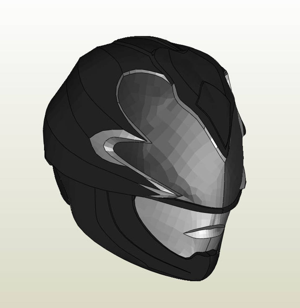 Power Rangers 2017 Black Ranger Helmet Pepakura Foam File - Etsy