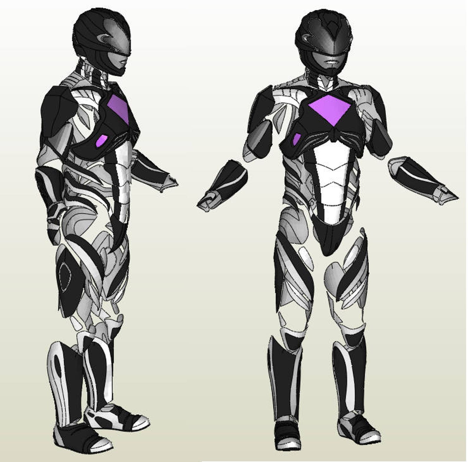 Power Rangers 2017 Black Ranger Full Suit Pepakura Foam Files - Etsy