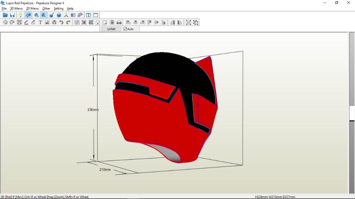 Lupin Ranger Red Helmet 3D - Etsy