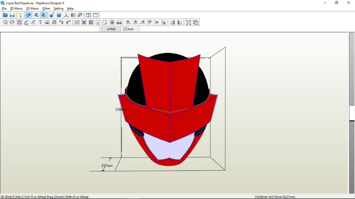 Lupin Ranger Red Helmet 3D - Etsy