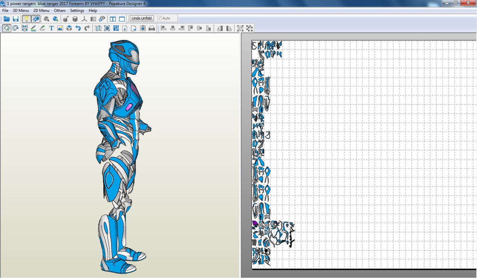 Power Rangers 2017 Blue Ranger Full Suit Pepakura Foam Files - Etsy