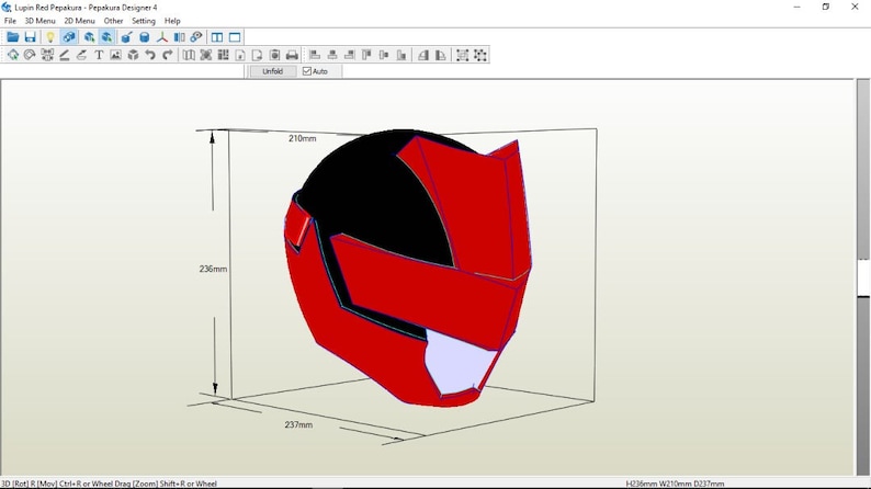 Lupin Ranger Red Helmet 3D - Etsy