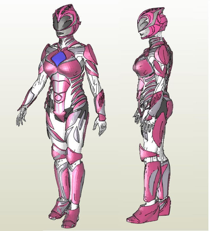 Power Rangers 2017 Pink Ranger Full Suit Pepakura Foam Files - Etsy