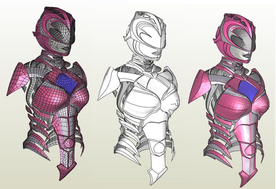 Power Rangers 2017 Pink Ranger Full Suit Pepakura Foam Files - Etsy