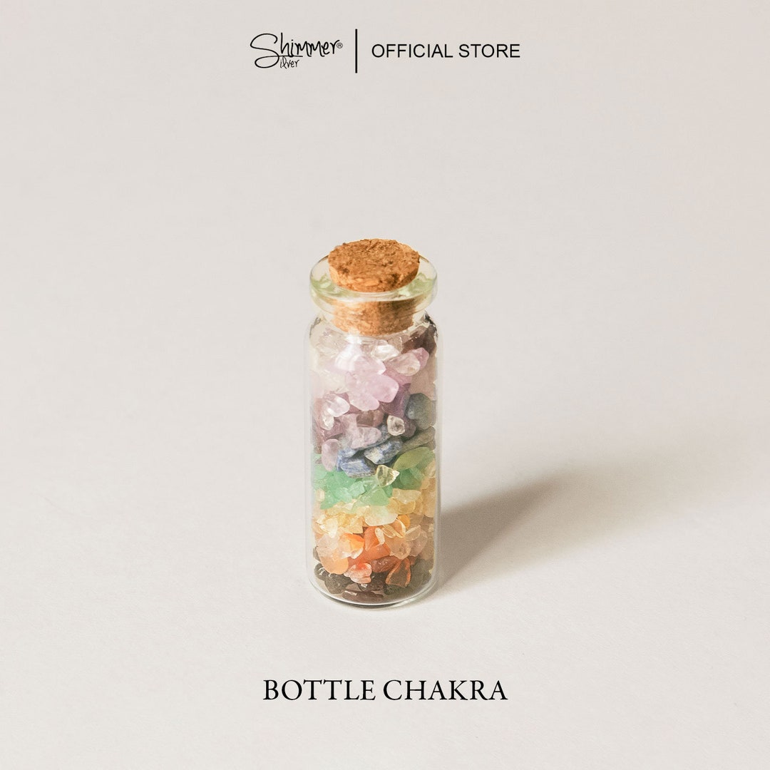 CHAKRA Bottle. HEALING STONE Bottle. 7 Chakra Tumbled Stones Beginners ...