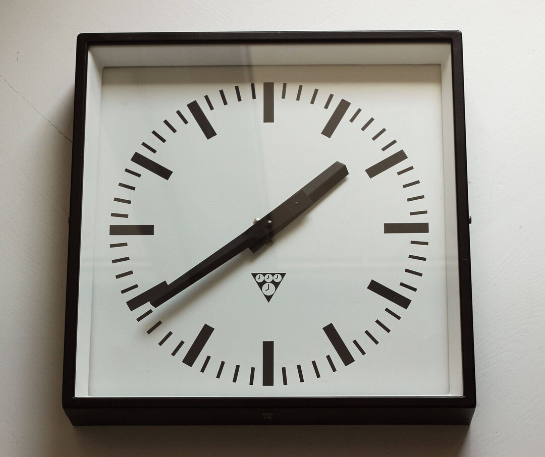 Vintage Metal Industrial Wall Clock From 70s/80s Made in Czechoslovakia ...