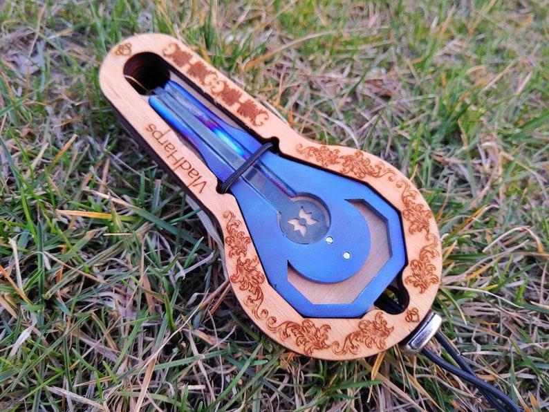 TITANIUM Jew's Harp - "big Titan " - in a Wooden Case (jaw Harp ...