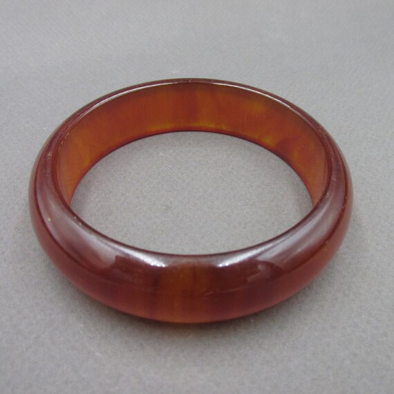 Old bracelet half ring bakelite marbled transparent a… - Gem