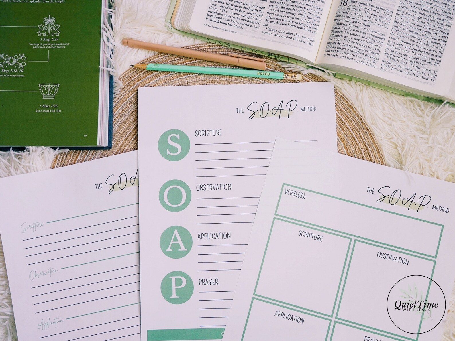 S.O.A.P. Study Method Guide and Bible Study Worksheets, Printable Bible ...