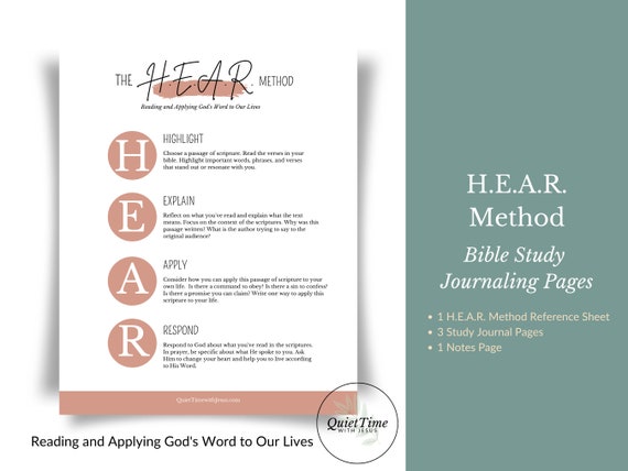 H.E.A.R. Bible Study Method Guide and Worksheets Printable - Etsy