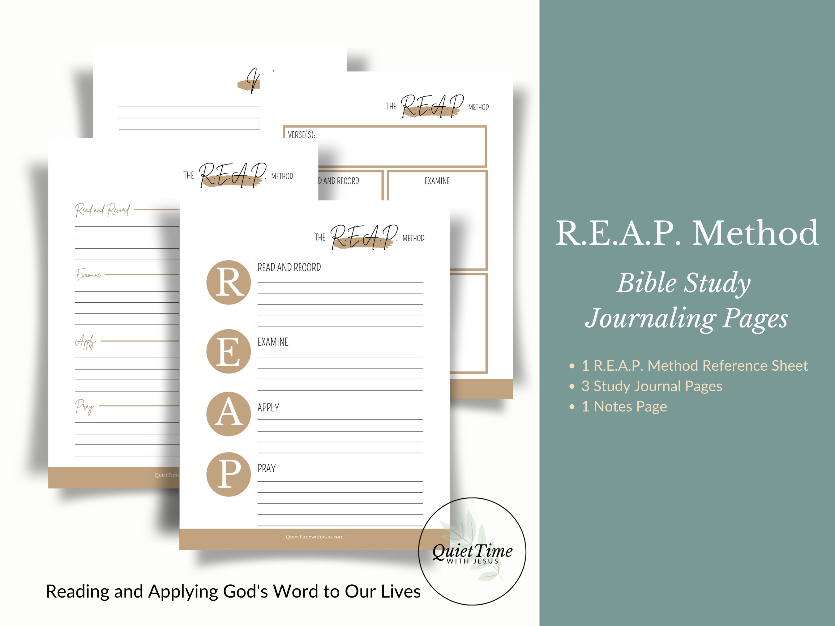 R.E.A.P. Bible Study Method Guide and Worksheets, Printable Guided ...