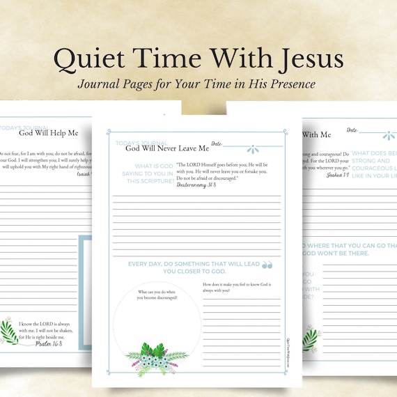 Daily Scripture Journal God is With Me Journal Pages 4 - Etsy