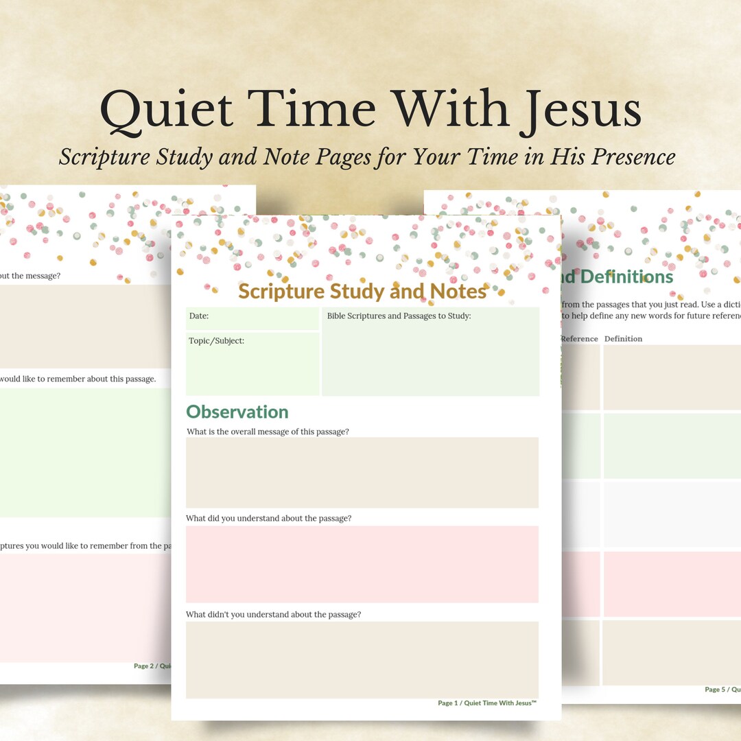 Confetti Notes Faith Based Printable // Bible Journal // Scripture ...