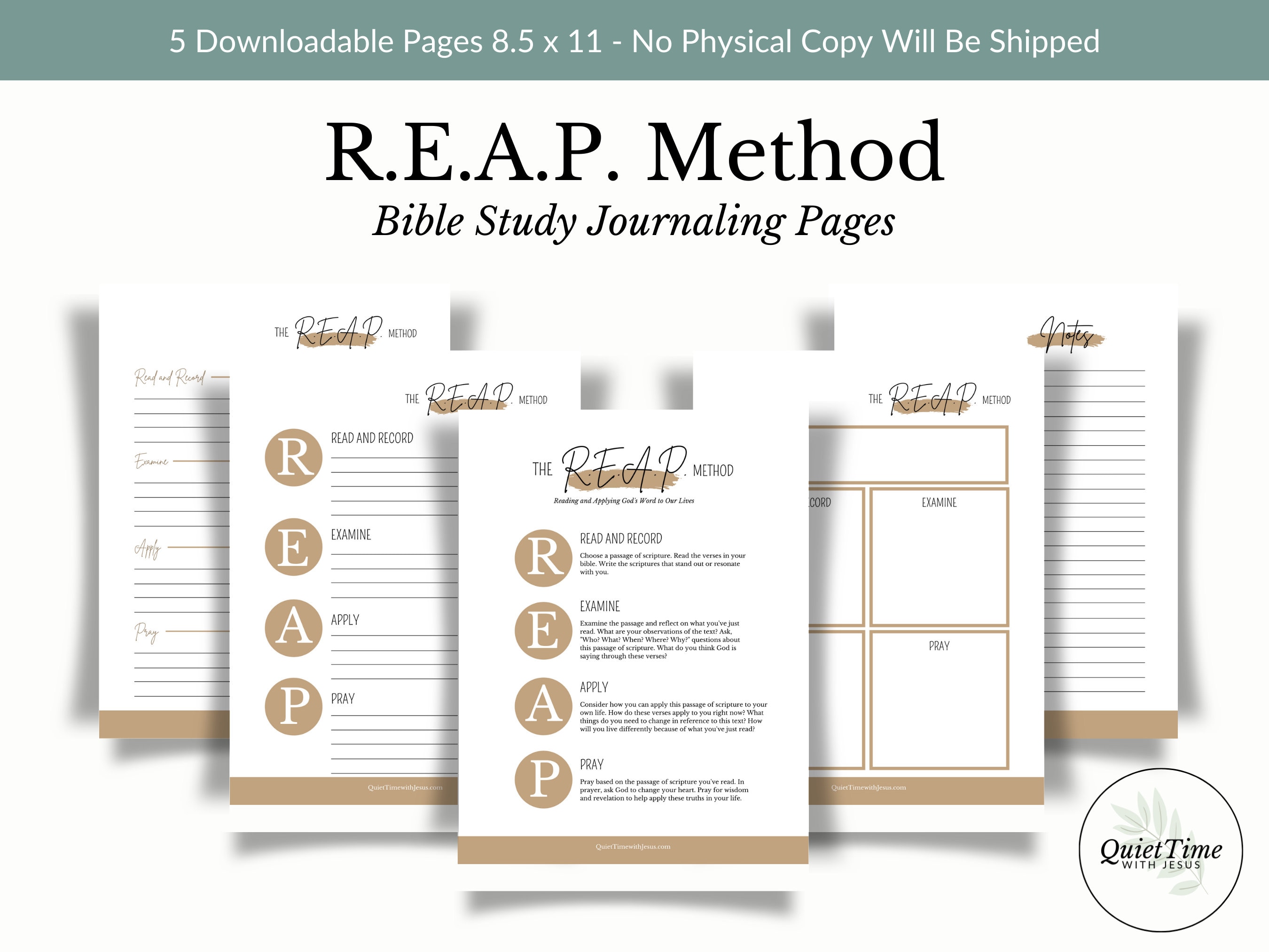 R.E.A.P. Bible Study Method Guide and Worksheets, Printable Guided ...