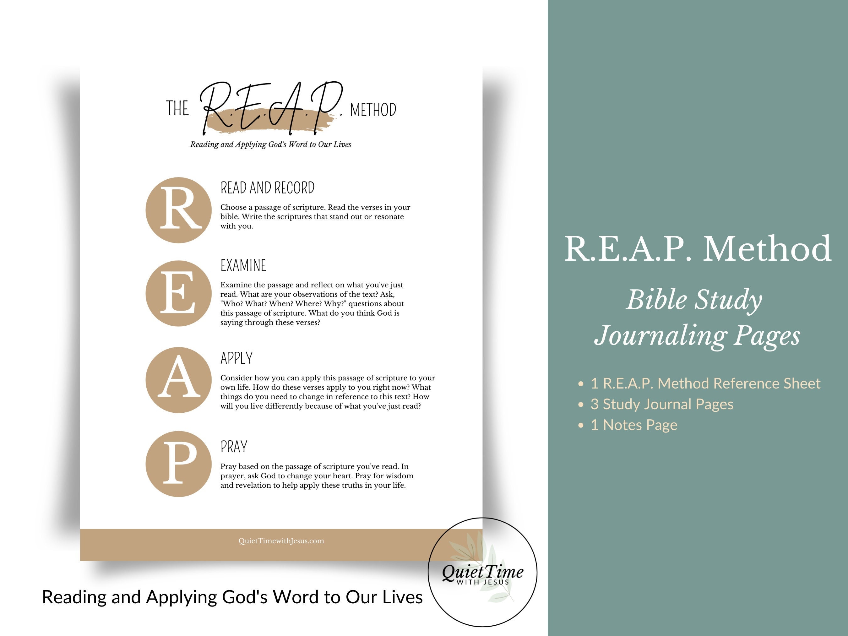 R.E.A.P. Bible Study Method Guide and Worksheets, Printable Guided ...