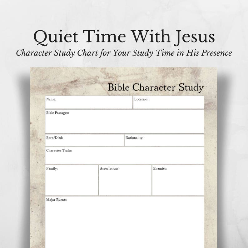Bible Character Study Chart // People of the Bible Study // Faith ...