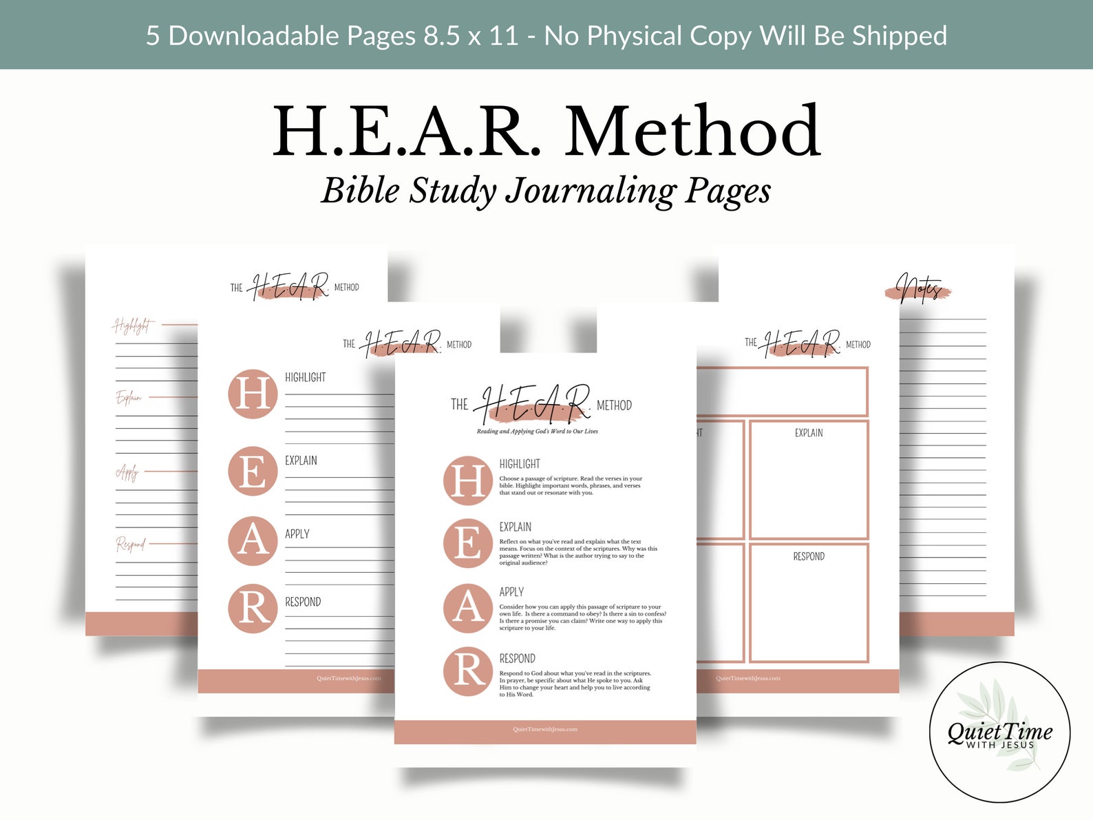 H.E.A.R. Bible Study Method Guide and Worksheets, Printable Guided ...