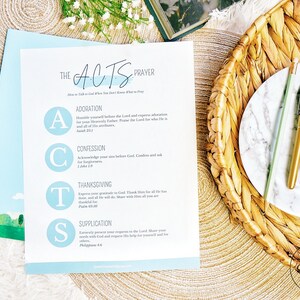 A.C.T.S. Prayer Guide and Prayer Journal Worksheets | Printable Prayer ...