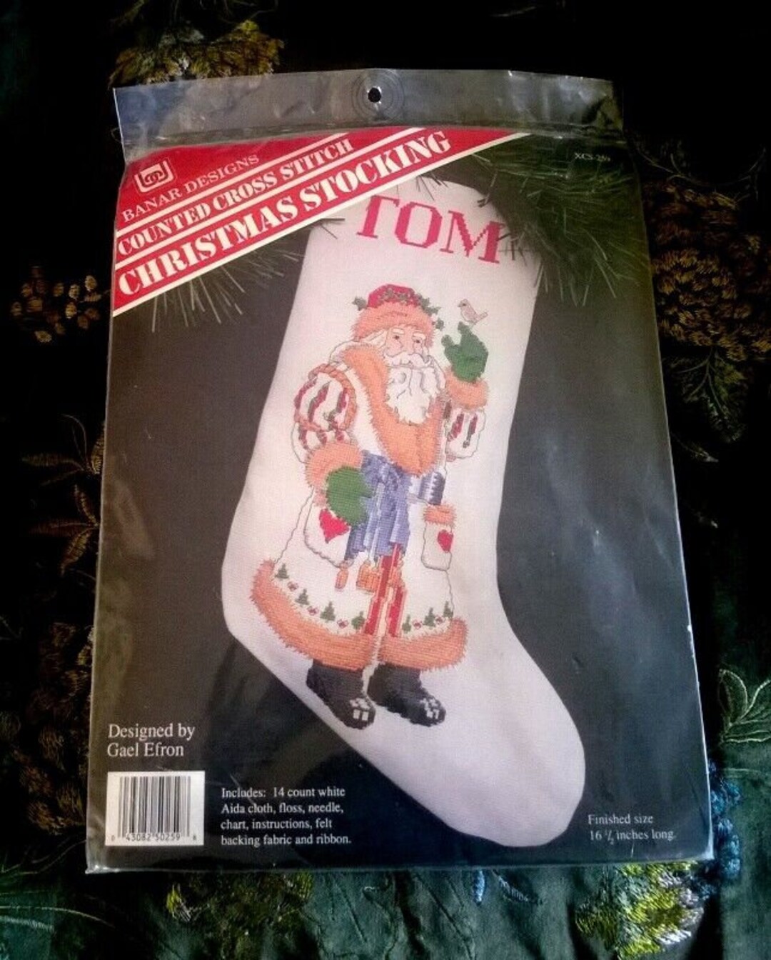 Banar Designs Old World Santa Cross Stitch Christmas Stocking Kit NOS ...