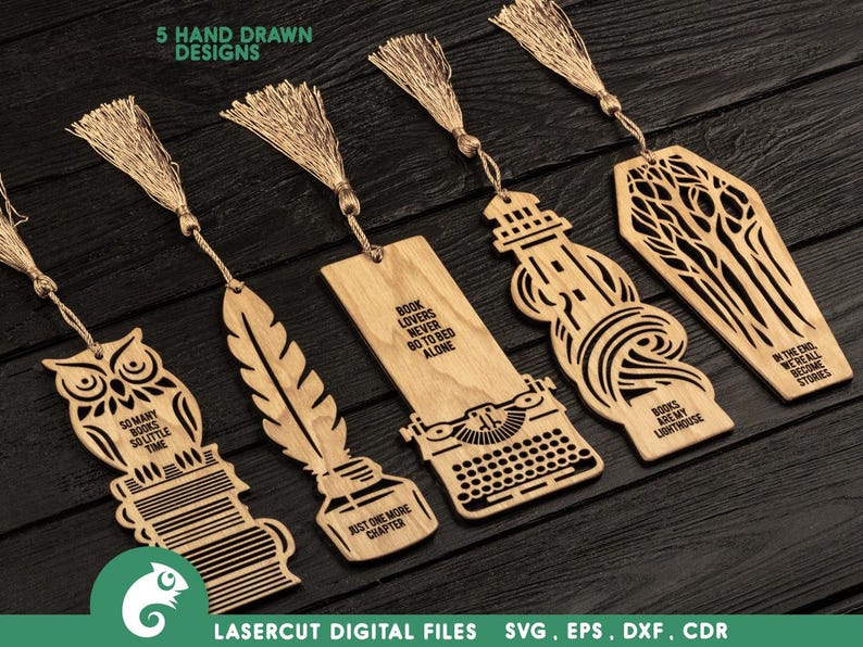 Laser Cut Bookmark SVG Bundle: Book Lover Gift (digital Download) - Etsy