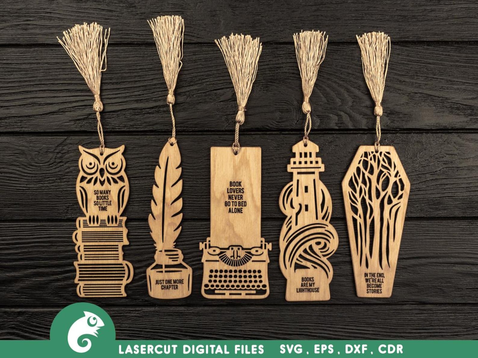 Laser Cut Bookmark SVG Bundle: Book Lover Gift (digital Download) - Etsy