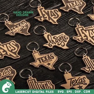 Texas Keychain SVG Files: Laser Cut Template (digital Download) - Etsy