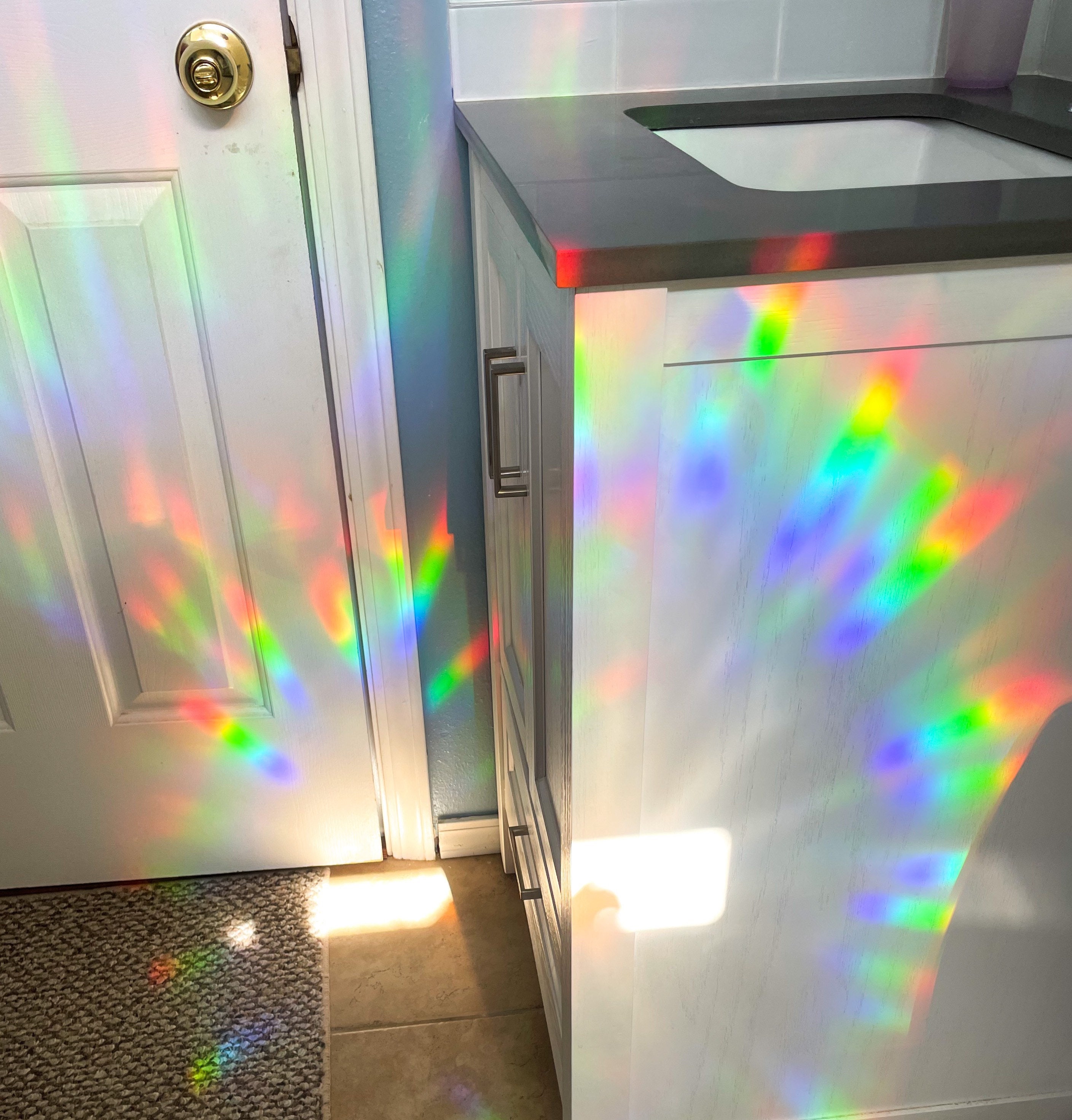 Butterfly shaped rainbow static window cling non adhesive | Etsy