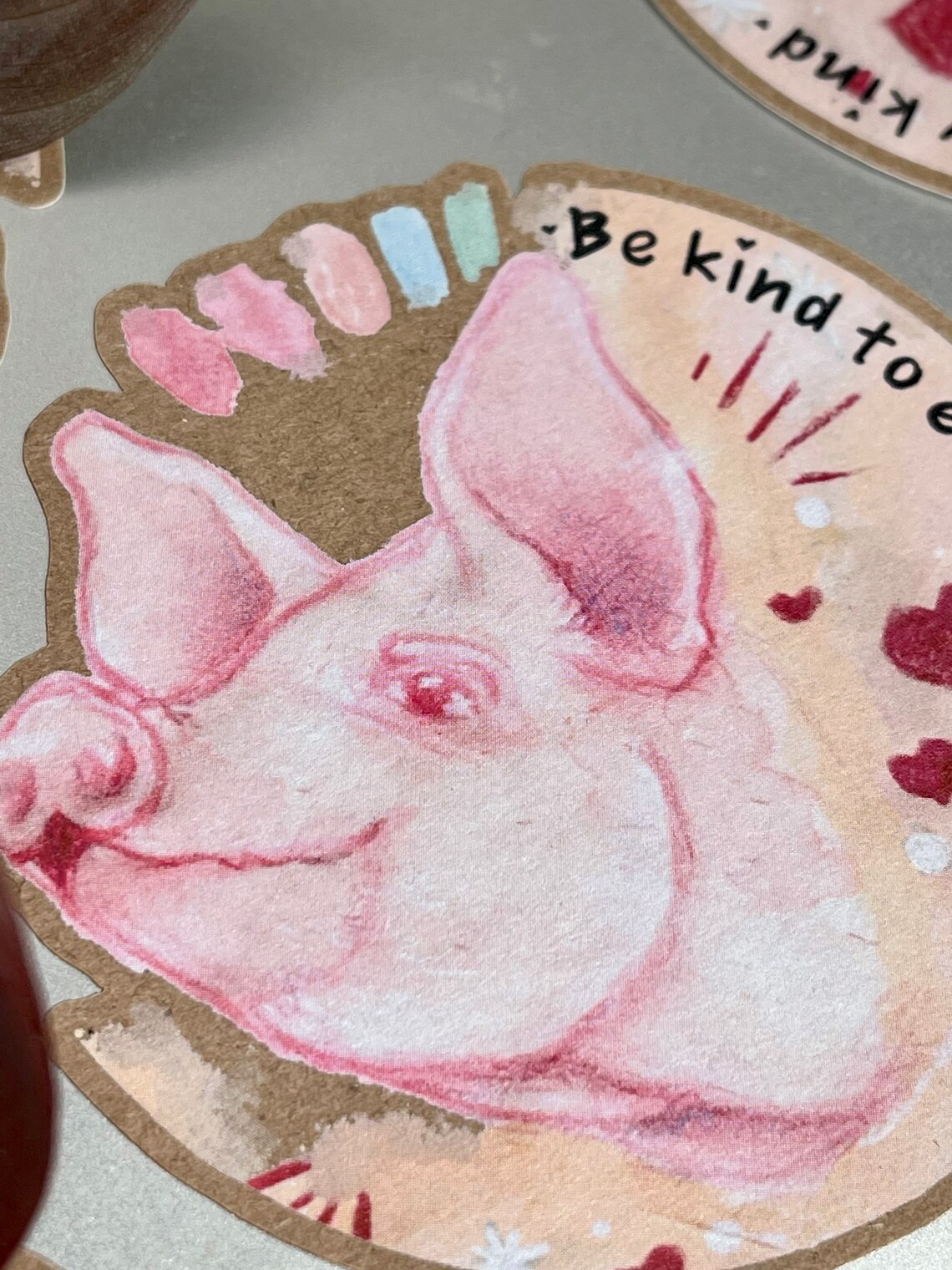 Pig ' Be Kind to Every Kind' Kraft Paper Sticker - Etsy