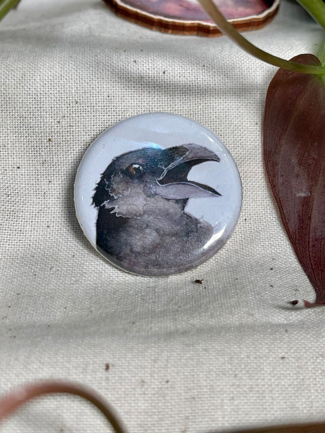 Crow 32mm Badge - Etsy