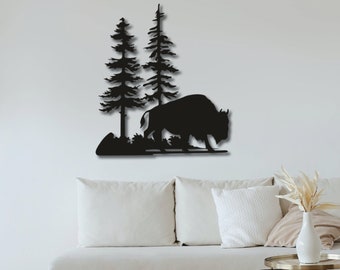 Bison Metal Wall Art - Etsy