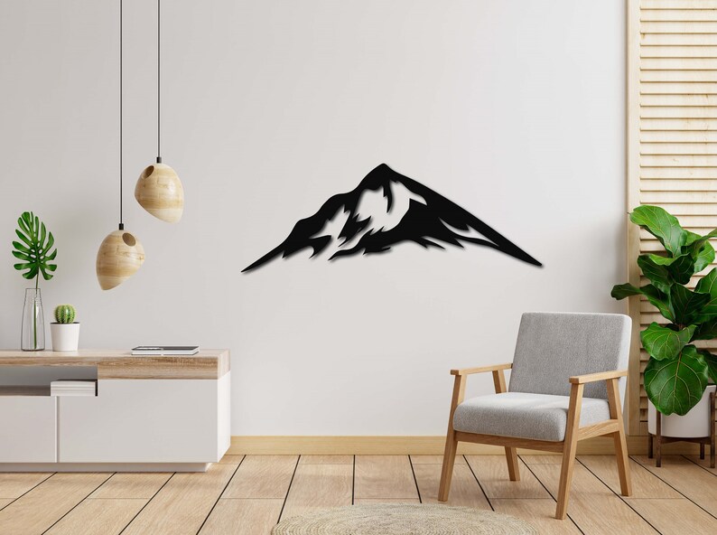 Large Mountain Metal Wall Art Decoration Hanging Artwork - Etsy