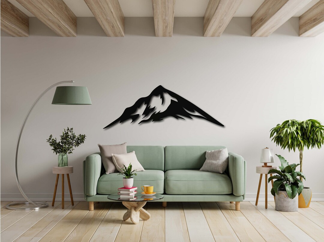 Large Mountain Metal Wall Art Decoration Hanging Artwork - Etsy