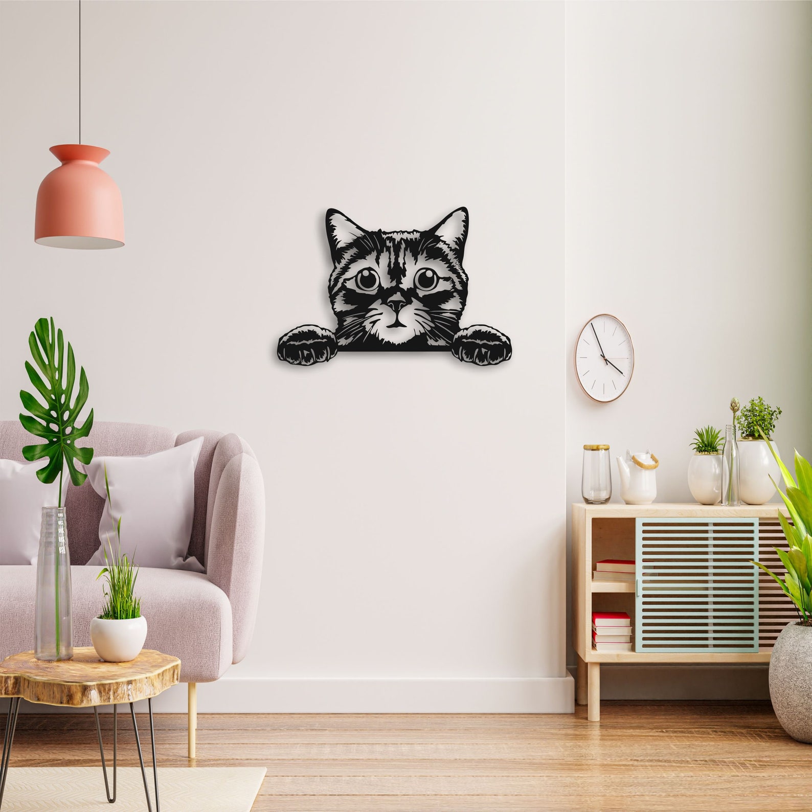 Cat Peeking Metal Wall Art Cat Lover Decoration - Etsy