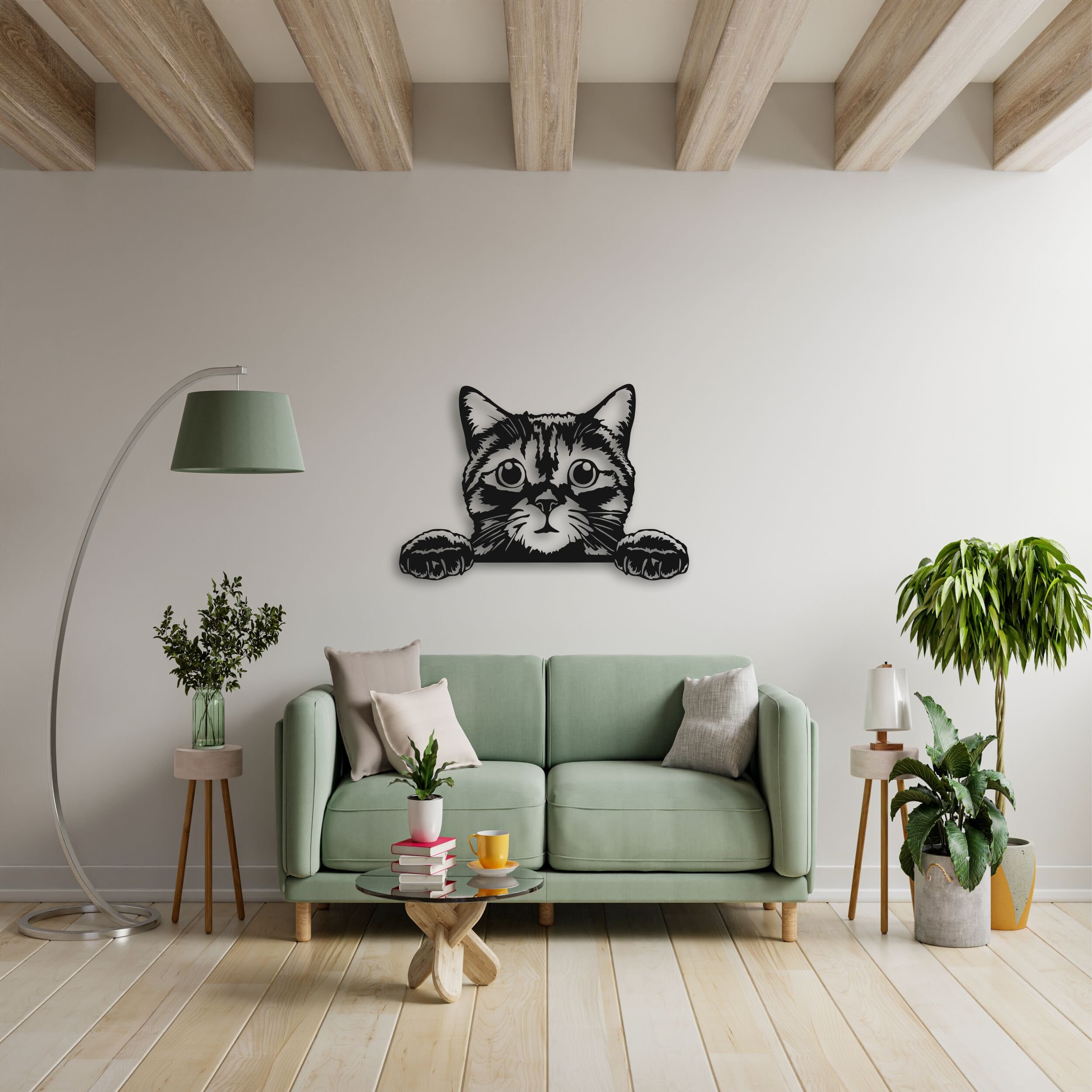 Cat Peeking Metal Wall Art Cat Lover Decoration - Etsy