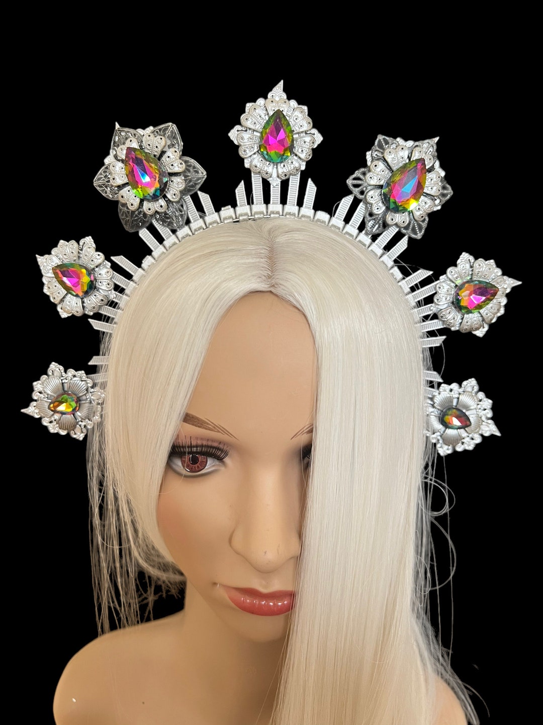 Rhinestone Headdress, Halo Crystal Headpiece, Bridal Wedding Crown ...