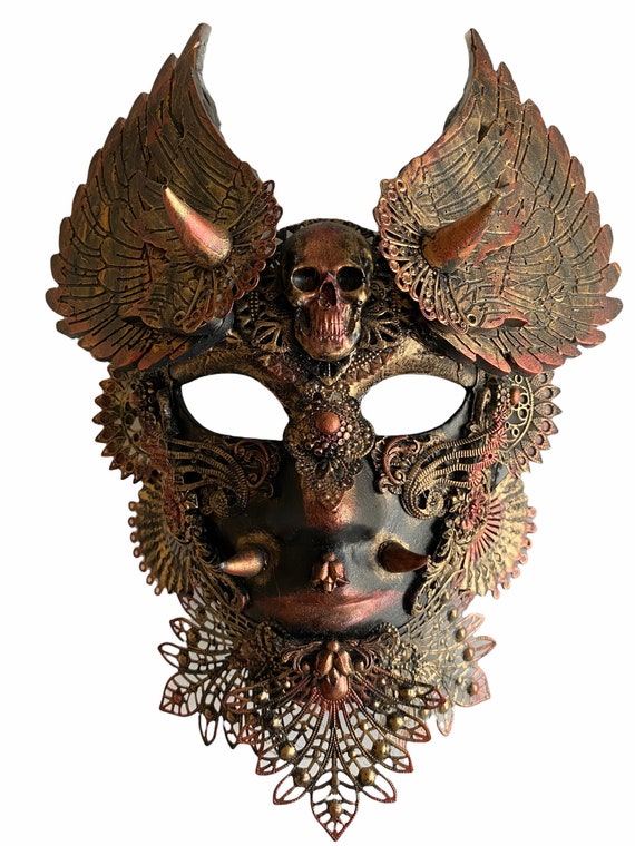 Gothic Masquerade Mask Full Masquerade Mask Men Larp Mask - Etsy