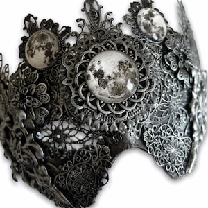 Blind Gothic Masquerade Mask for Him and Her, Filigree Moon Mask ...