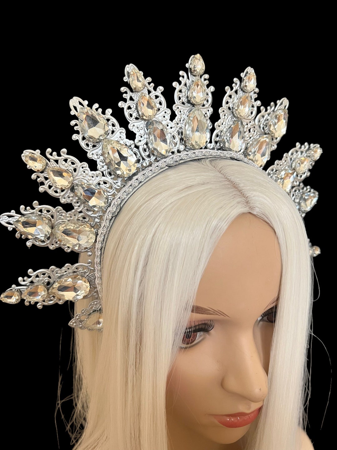 Rhinestone Headdress, Halo Crystal Headpiece, Bridal Wedding Crown ...