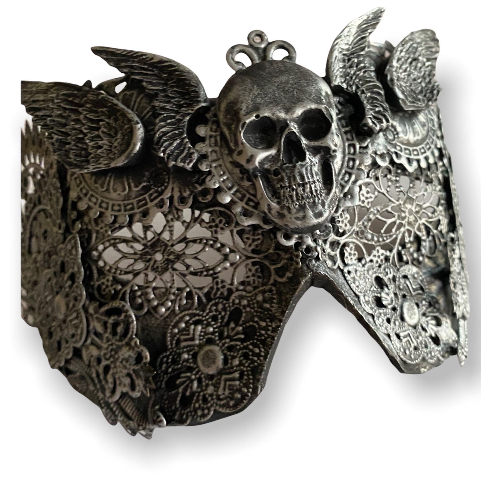 Skull Masquerade Mask, Gothic Mask, Winged Mask, Blind Mask, Burlesque ...