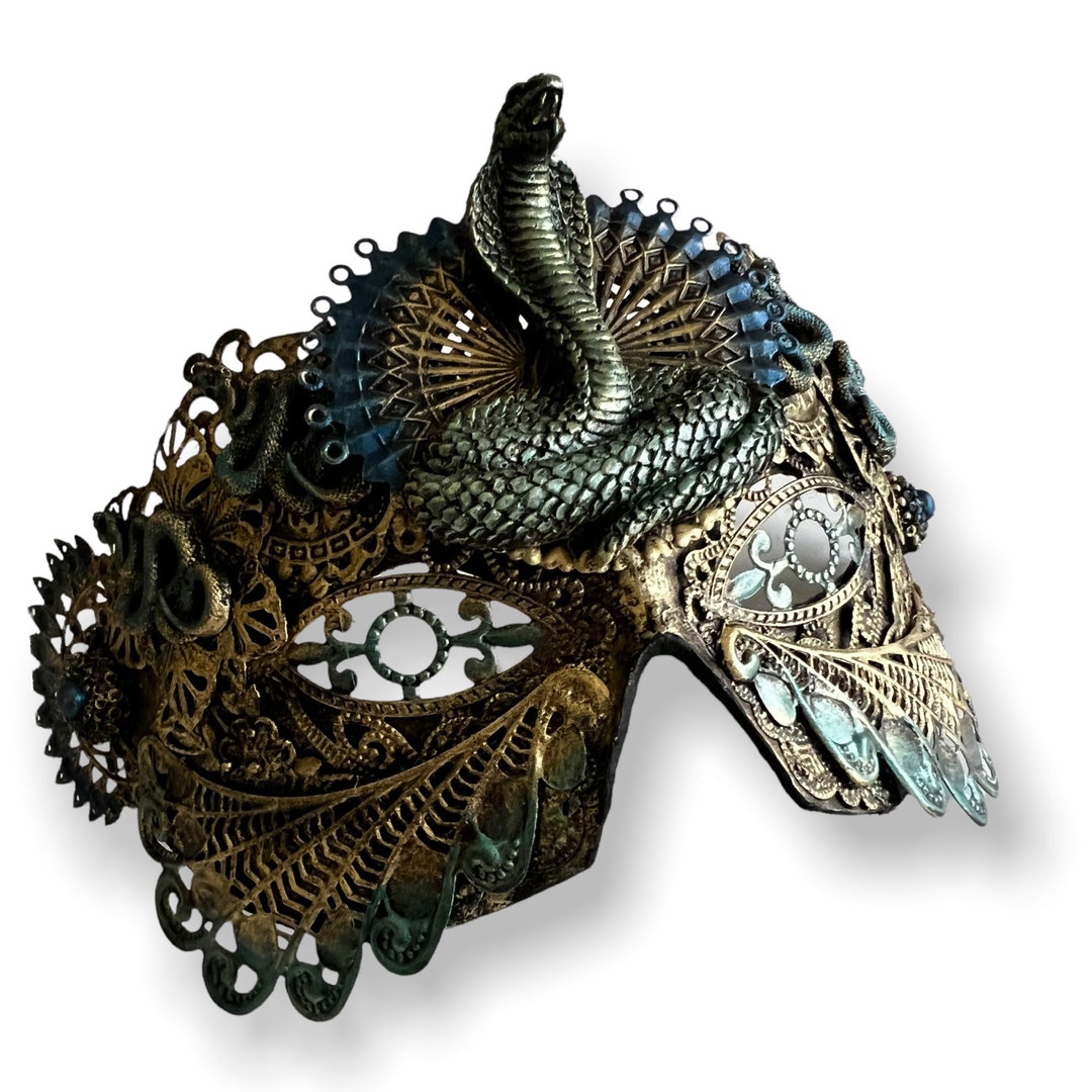 Medusa Blind Masquerade Mask, Gothic Dark Fantasy Mask, Medusa Cosplay ...
