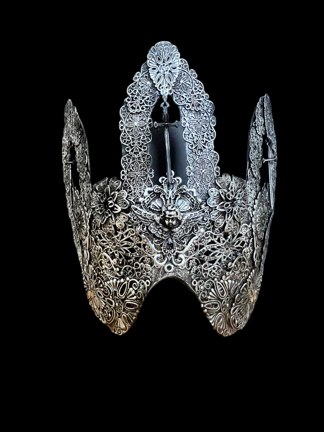 Blind Gothic Mask, Catherdral Masquerade Mask, Fantasy, Larp, Medieval ...